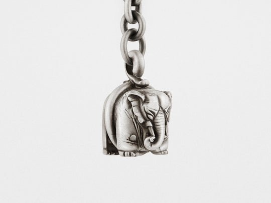 Elephant Keychain in Sterling Silver – Snake Bones
